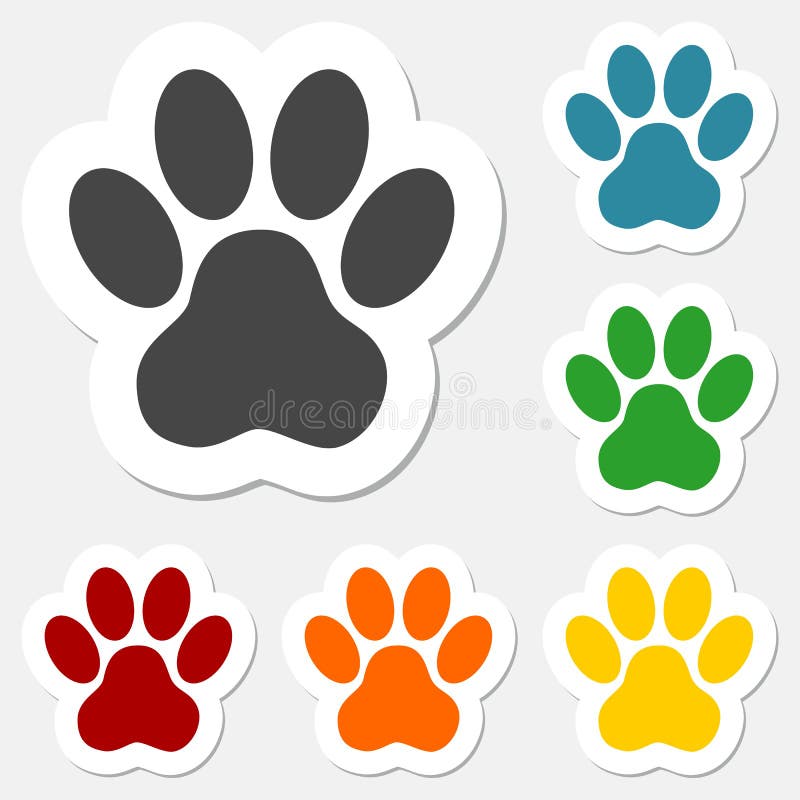 Paw Print Sticker - Illustration Stock Vector - Illustration of drawing ...