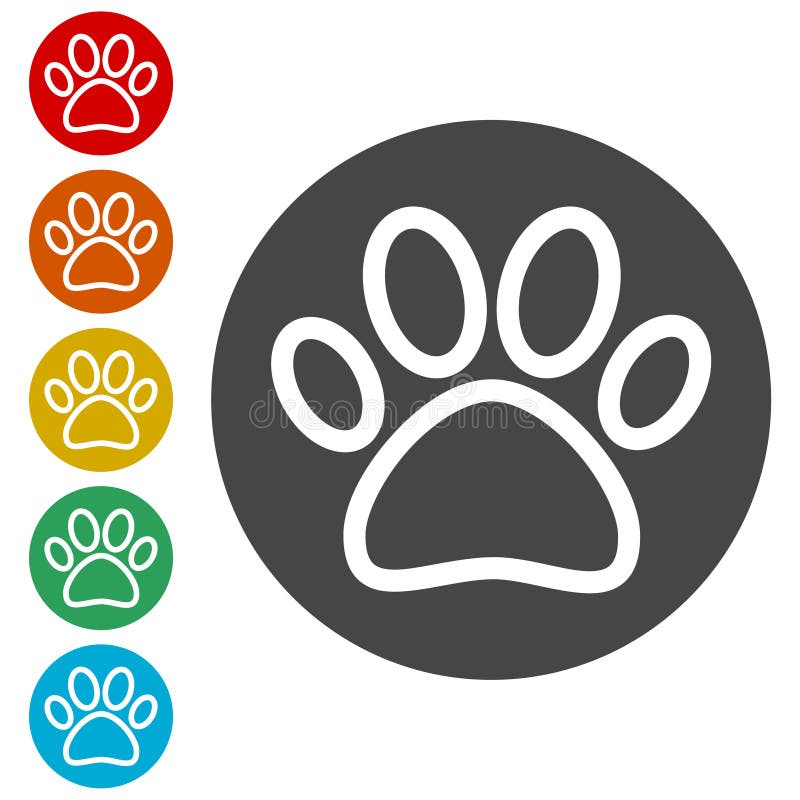 Paw Print Symbol stock vector. Illustration of drop - 181946361