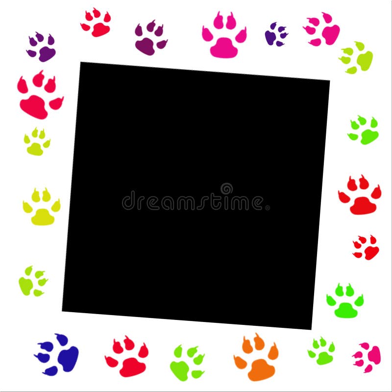 Paw prints border stock vector. Illustration of graphic - 6936120