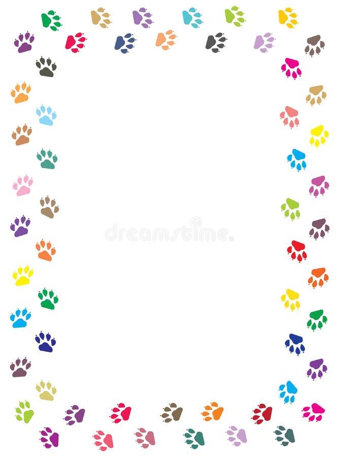 Paw prints border stock vector. Illustration of clipart - 6936239