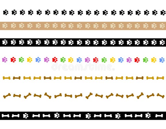 Paw Prints Border / Divider Stock Vector - Illustration of empty ...