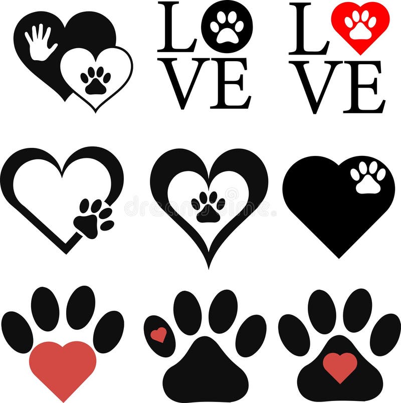 Paw Prints Design Set, Pets Paw Design, SVG Vector Stock Vector ...