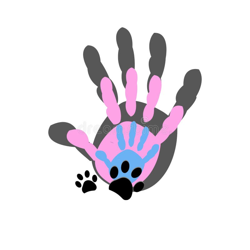 Dog Paw Human Hand Black Stock Illustrations – 355 Dog Paw Human Hand ...