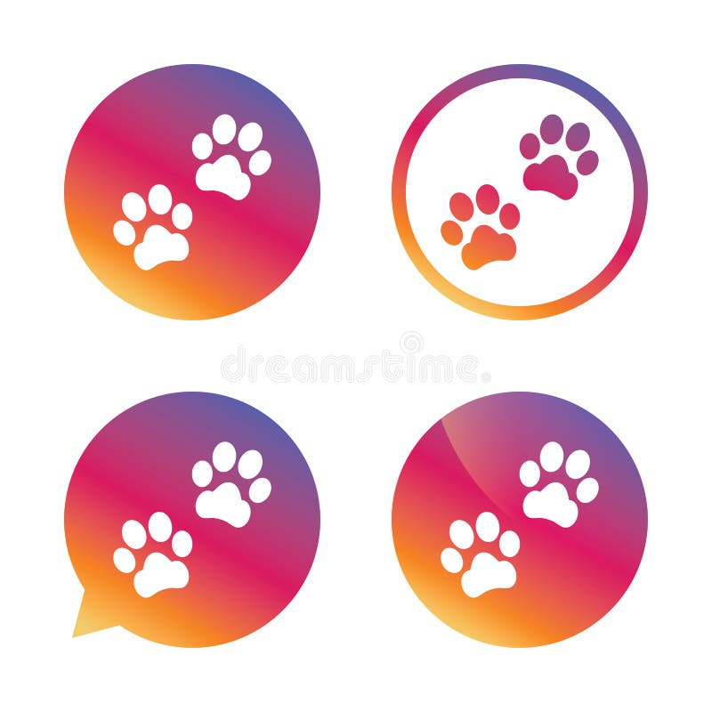 Paw Sign Icon. Dog Pets Steps Symbol Stock Vector - Illustration of ...