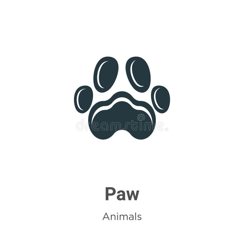 Paw Vector Icon on White Background. Flat Vector Paw Icon Symbol Sign ...