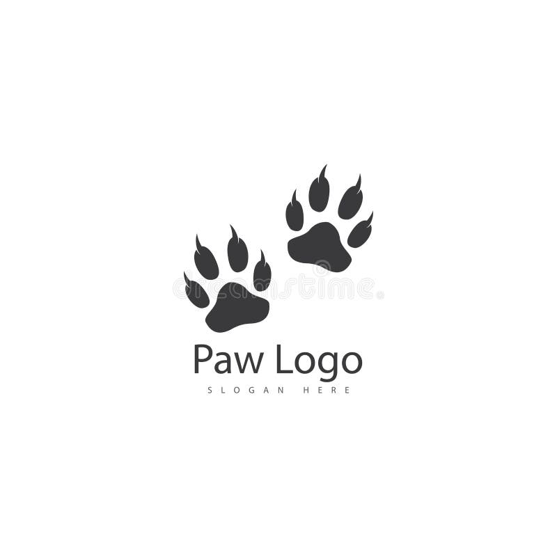 Paw Vector Logo Design Template. Stock Vector - Illustration of print ...