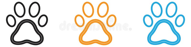 Paw Vector Logo Set Collection for Web App Ui Stock Vector ...