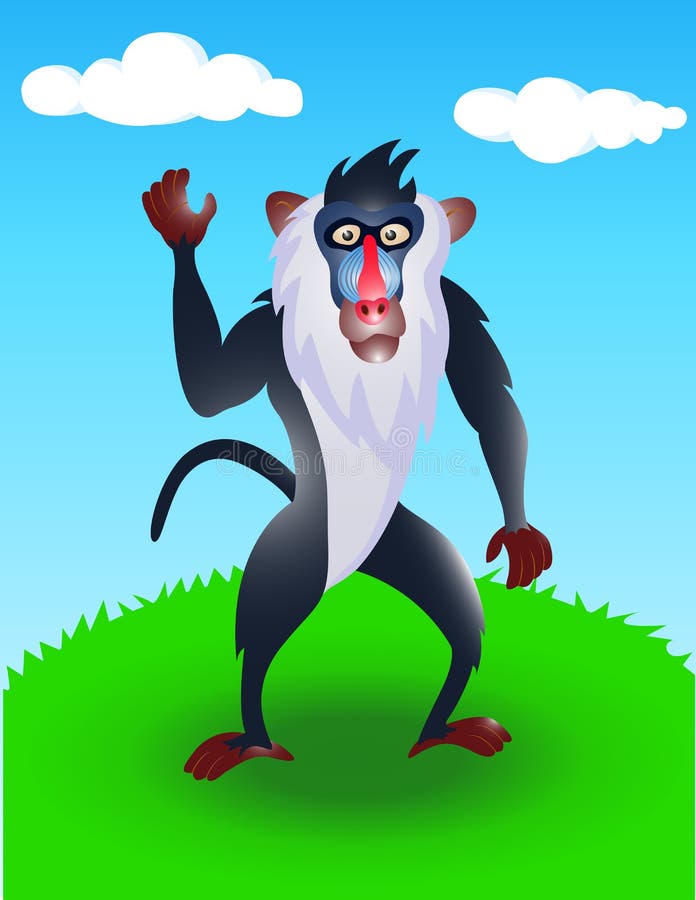 Pawian ilustracja wektor. Ilustracja złożonej z maskotka - 44485597