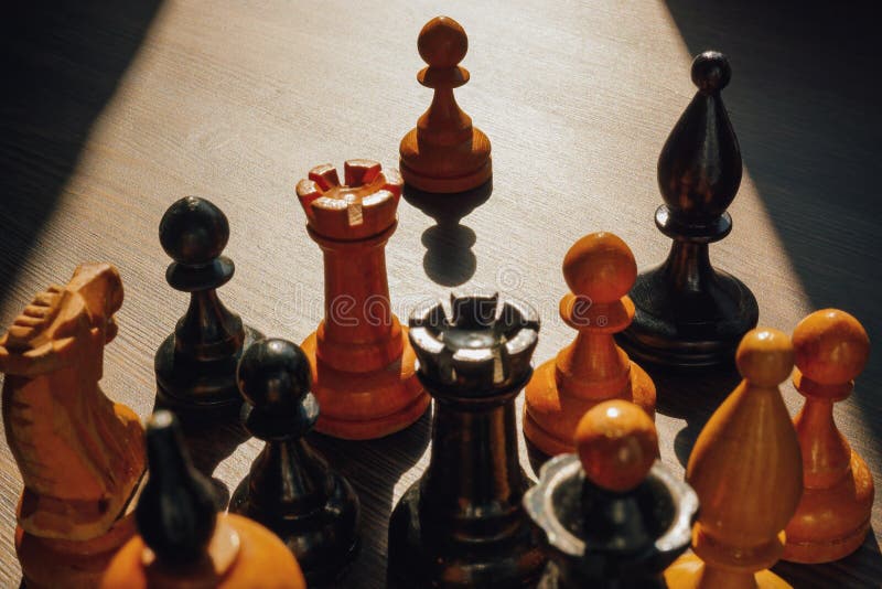 The Pawn As a Leader Ahead of the Chess Pieces. Stock Image - Image of ...