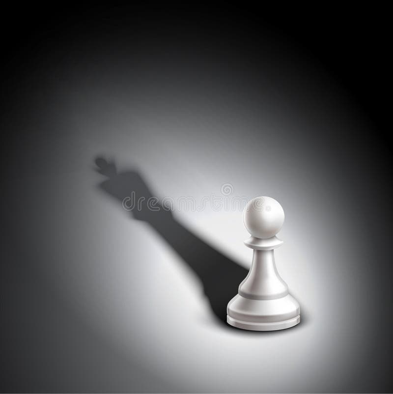 Vector Chess Pawn With The Shadow Of A King Stock Vector - Illustration ...