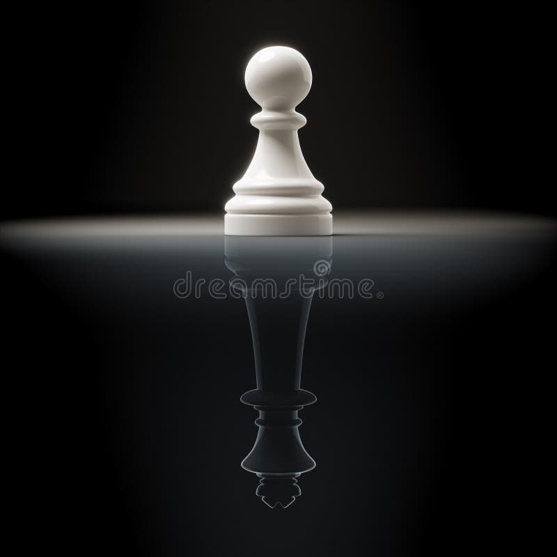 Pawn in Chess with Reflection As a King Stock Illustration ...