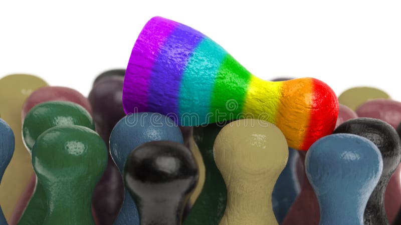Pawn in the Colors of the Rainbow Flag Stock Photo - Image of green ...