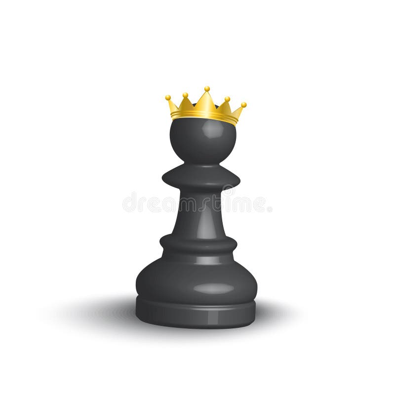 Pawn Crown for Concept Design. Chess Pawn in the Crown. Vector ...