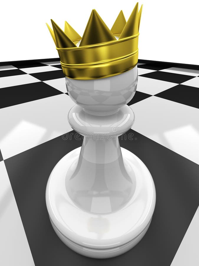 Pawn in a crown. stock illustration. Illustration of games - 16495678