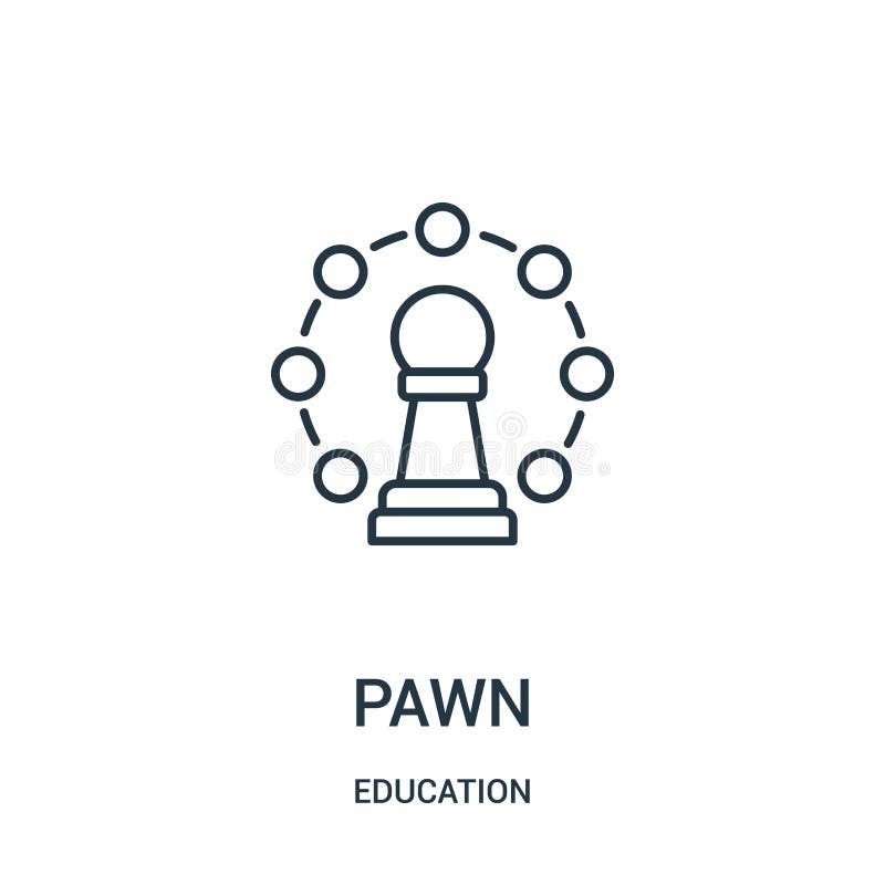 Pawn Icon Vector from Education Collection. Thin Line Pawn Outline Icon ...