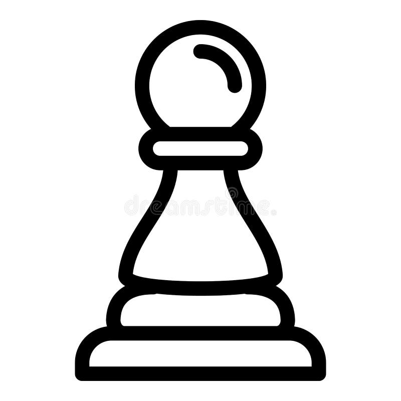 White Pawn Piece Icon, Cartoon Style Stock Vector - Illustration of ...