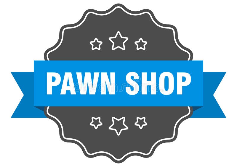 Pawn shop label stock vector. Illustration of sign, blue - 194926943