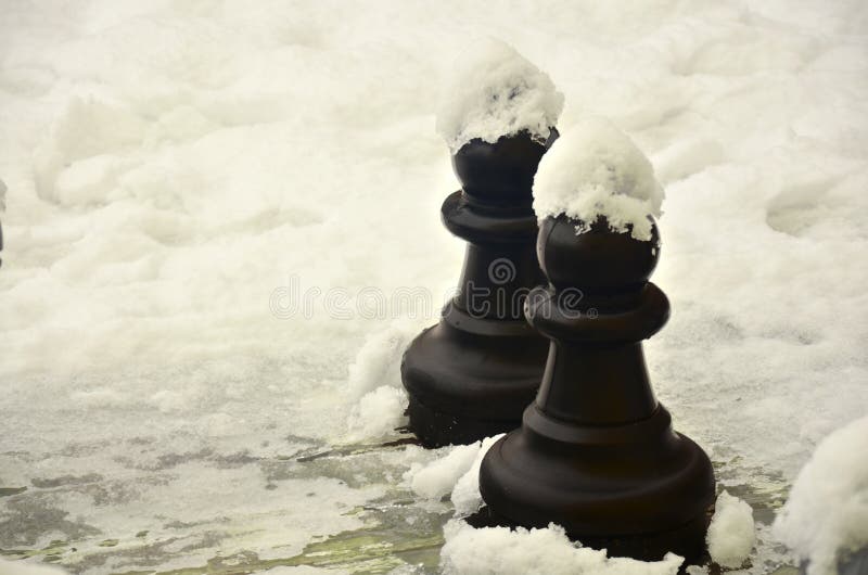 Pawn on the snow stock image. Image of outdoor, game - 77793175