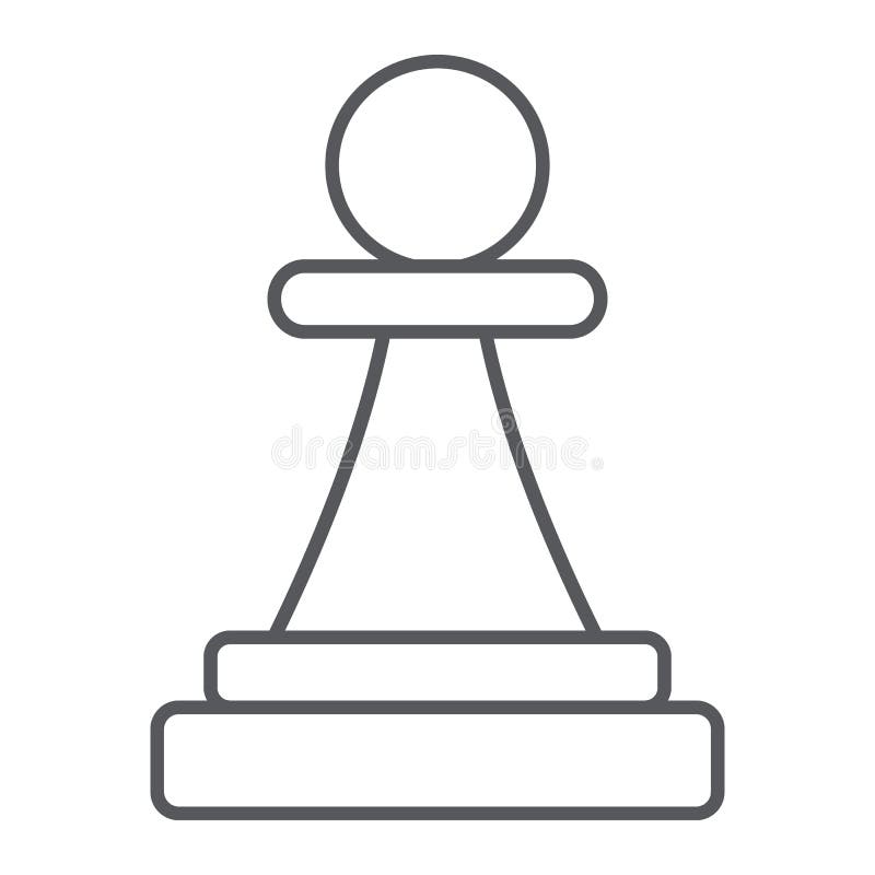 Pawn Line Icon, Game and Chess, Chess Figure Sign, Vector Graphics, a ...