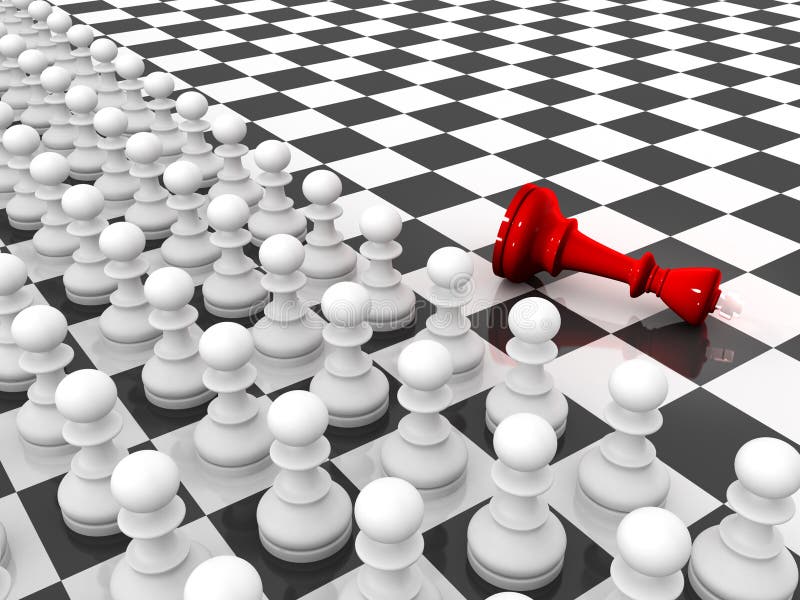 Pawns attacking king stock illustration. Illustration of leader - 16097721