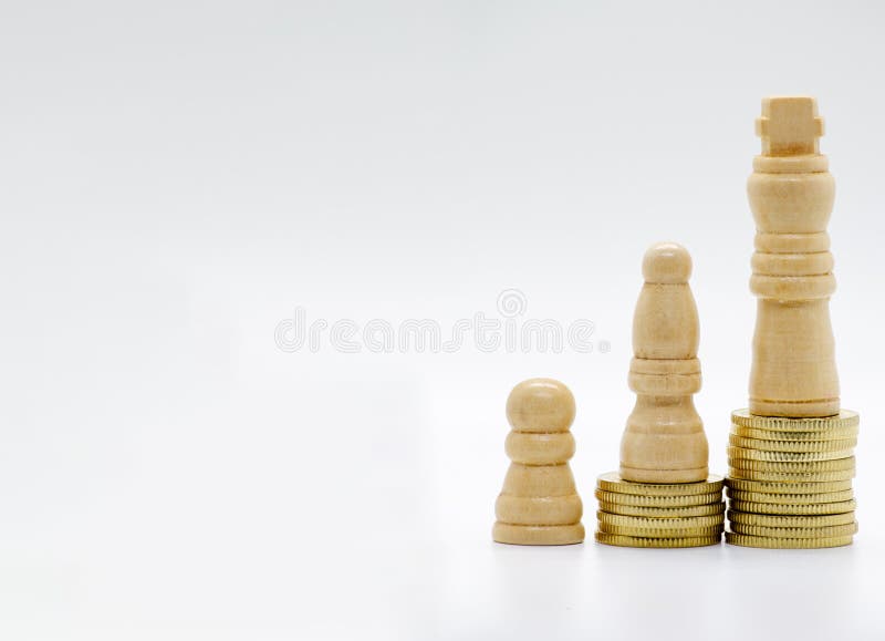 Pawns on Golden Coins Representing Status with Customizable Space for ...