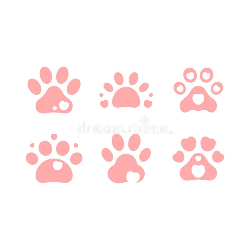 Paws Animal Element Collection Cute Stock Vector - Illustration of ...