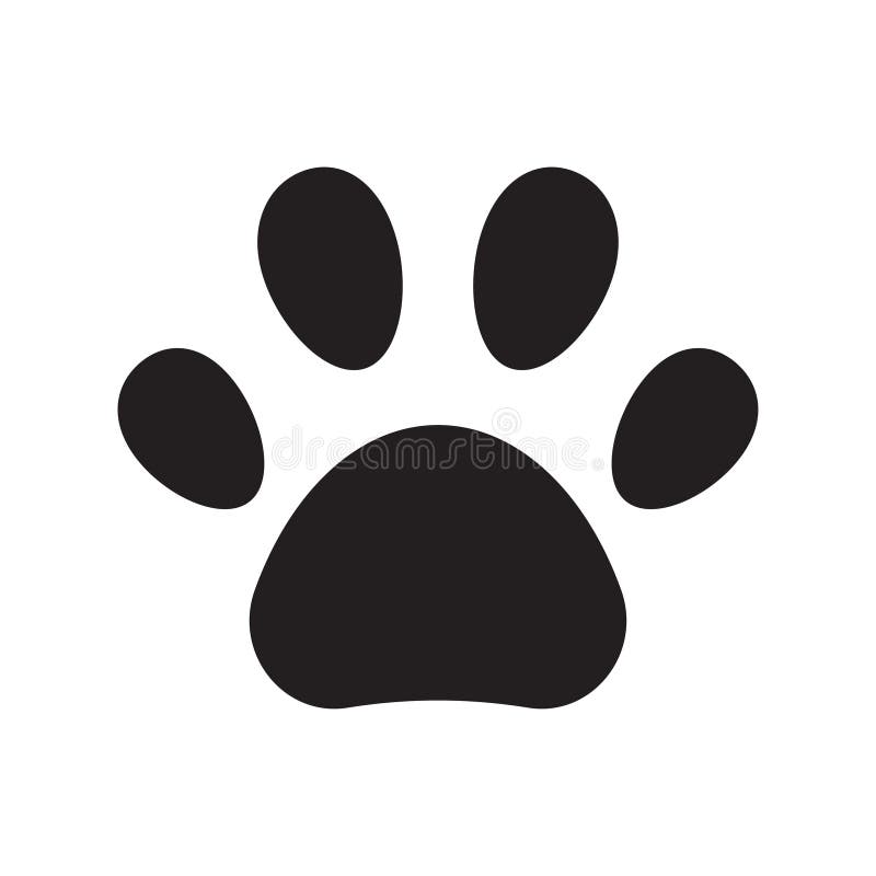 Paws Icon Black Isolated on White Background Stock Vector ...
