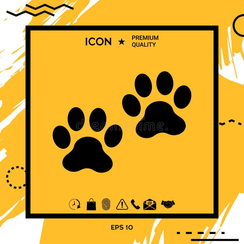 Paws symbol icon stock vector. Illustration of canine - 105924674