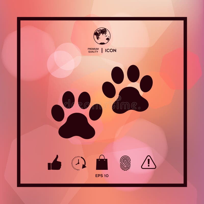 Paws icon symbol stock vector. Illustration of sign - 111655584
