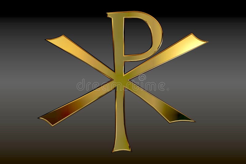 Pax Christi Symbol in Gold stock illustration. Illustration of prayer ...