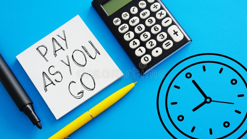 Pay As You Go is Shown Using the Text Stock Image - Image of finance ...
