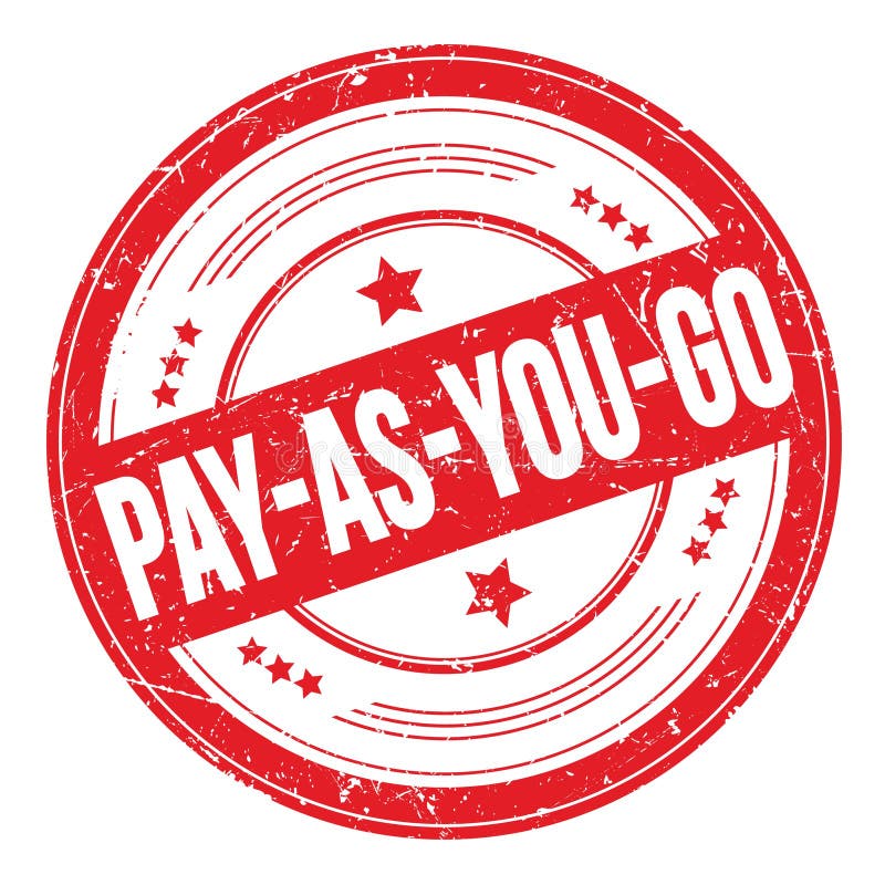 PAY-AS-YOU-GO Text on Red Round Grungy Stamp Stock Illustration ...