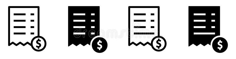 Payment Bill Icon. Paper Bill Icon. Receipt Bill Icon, Vector ...