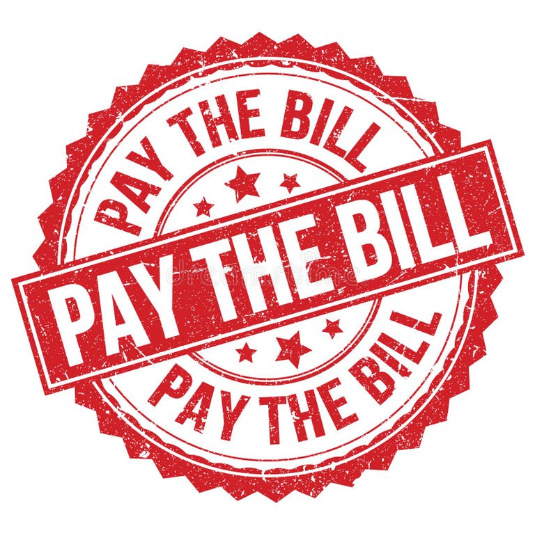 PAY the BILL Text on Red Round Stamp Sign Stock Illustration ...