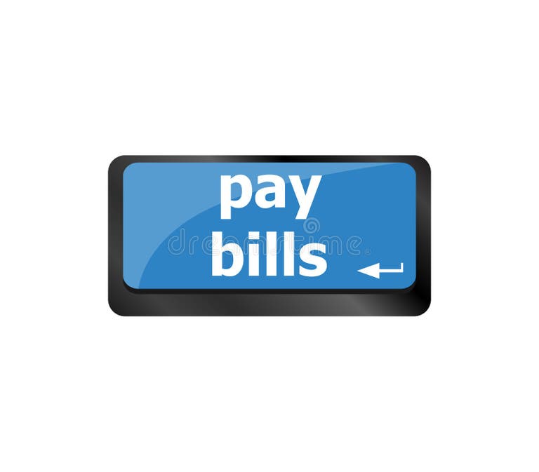 Pay Bills Button on the Computer Keyboard Key Stock Illustration ...