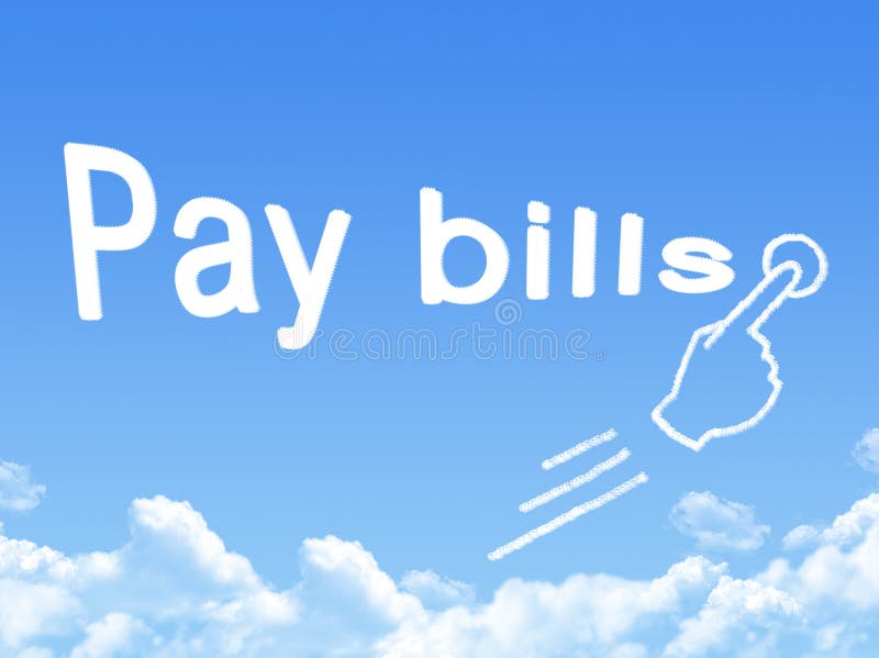 Pay Bills Message Cloud Shape Stock Illustration - Illustration of ...