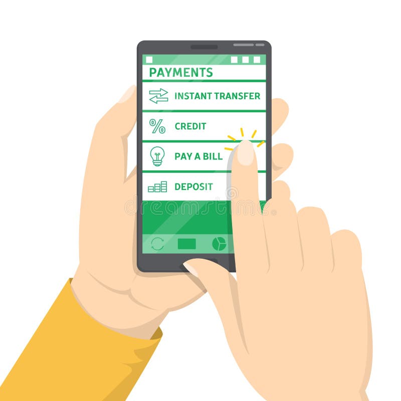 Pay Bills Online Using Smartphone Concept. Mobile Payment Stock Vector ...
