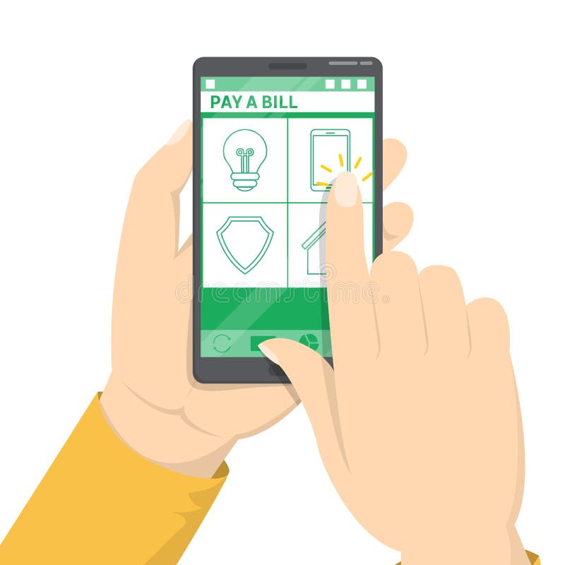 Pay Bills Online Using Smartphone Concept. Mobile Payment Stock Vector ...