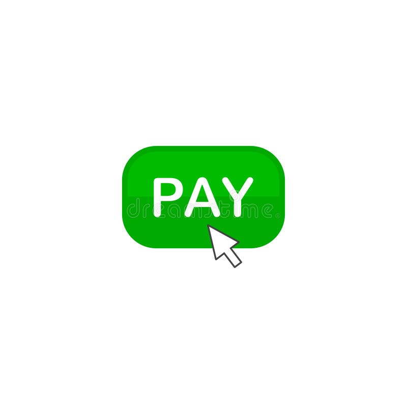 Pay Button Icon, Pay Per Click Color Icon with Arrow, Vector Isolated ...