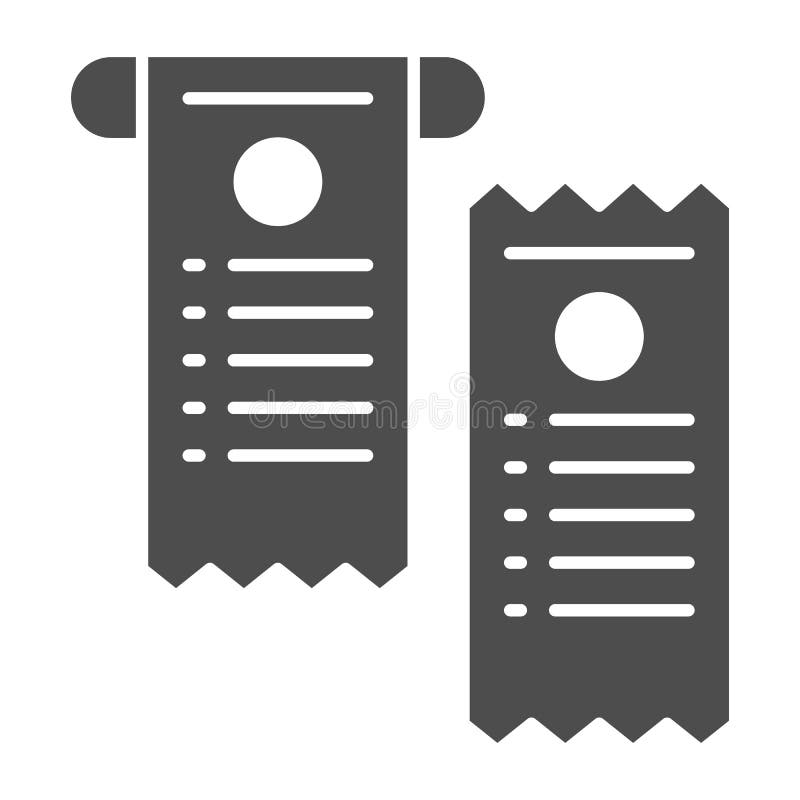 Pay Check Solid Icon. Paper Check Vector Illustration Isolated on White ...