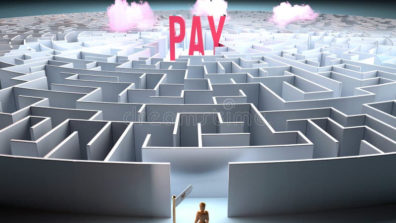 Pay and a Complicated Path To it Stock Illustration - Illustration of ...