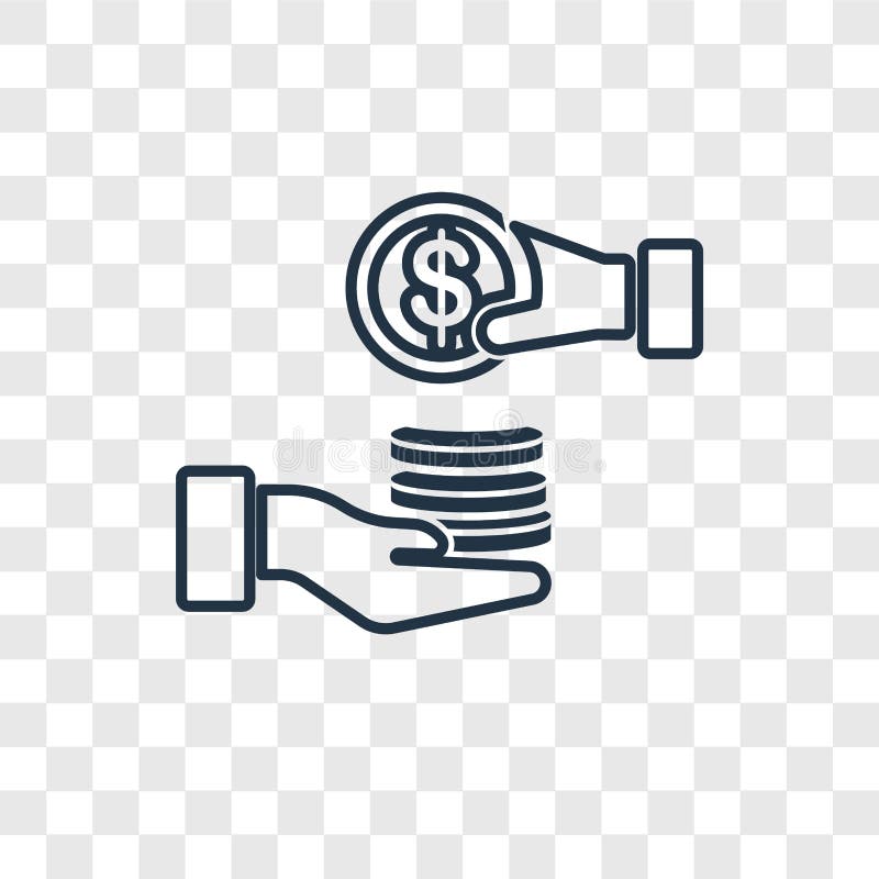 Pay Concept Vector Linear Icon Isolated on Transparent Background, Pay ...