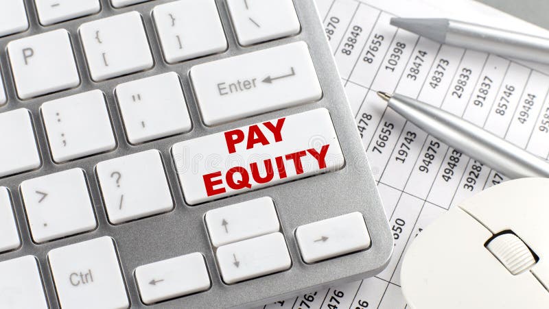 PAY EQUITY Text on a Keyboard Wirh Chart and Pencil Stock Photo - Image ...