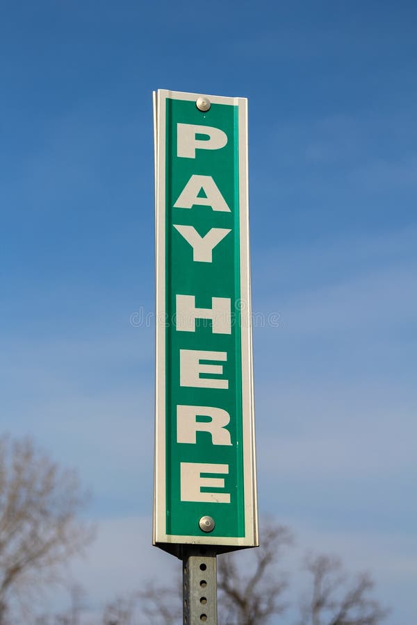Pay Here Sign stock photo. Image of green, white, angle - 40146624