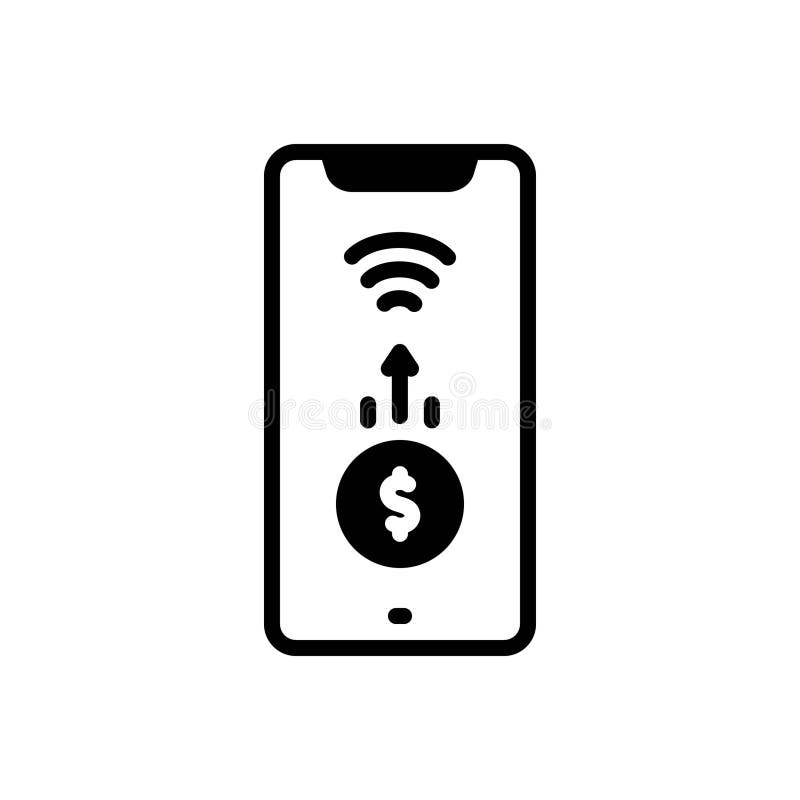 Black Solid Icon for Pay, Money Transfer and Paying Stock Vector ...