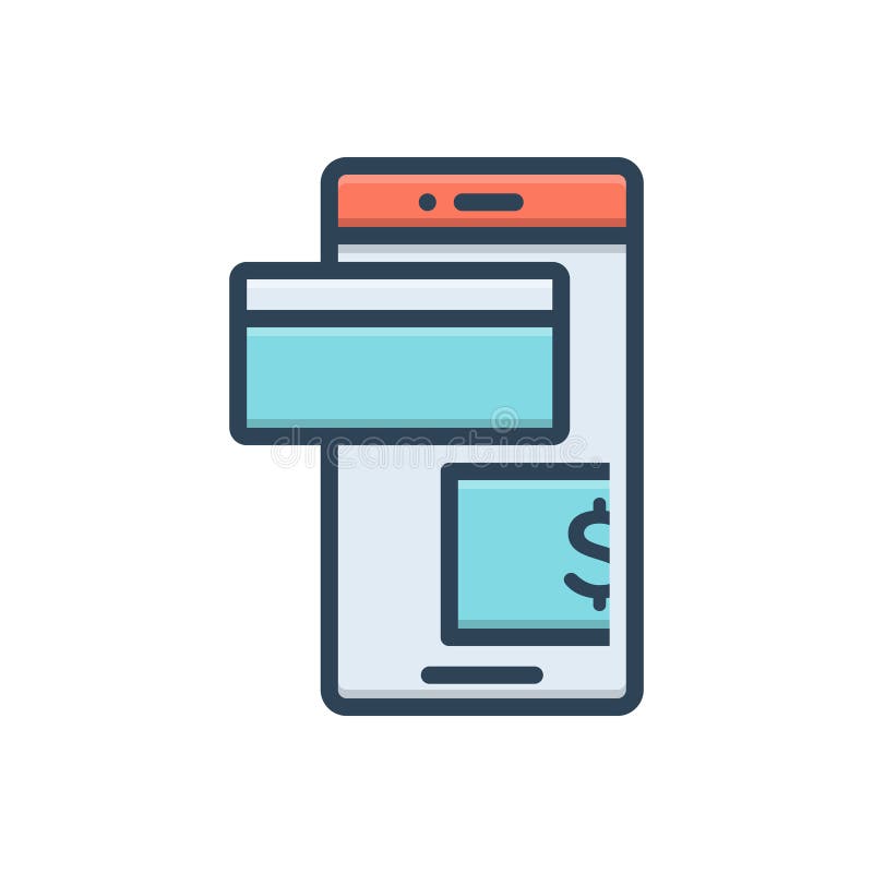 Color Illustration Icon for Pay, Salary and Payment Stock Illustration ...