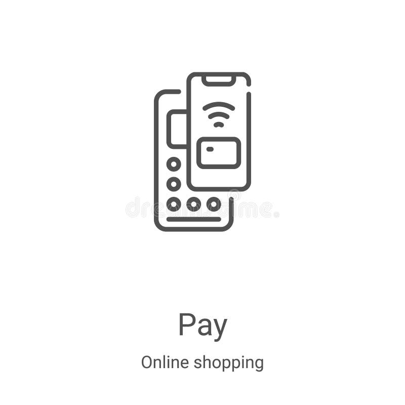 Pay Icon Vector from Online Shopping Collection. Thin Line Pay Outline ...