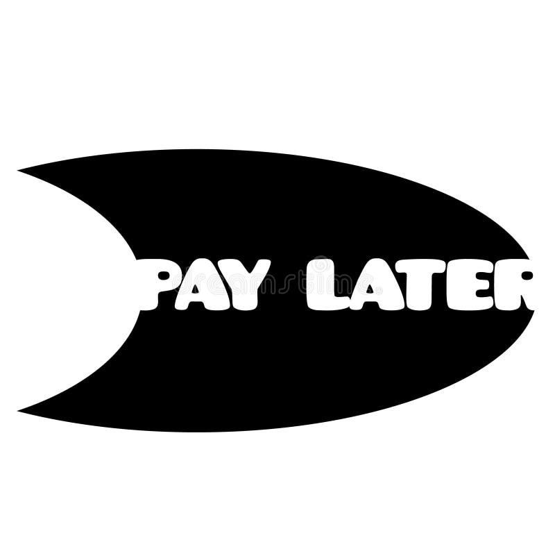 Pay later stamp on white stock vector. Illustration of round - 124220582