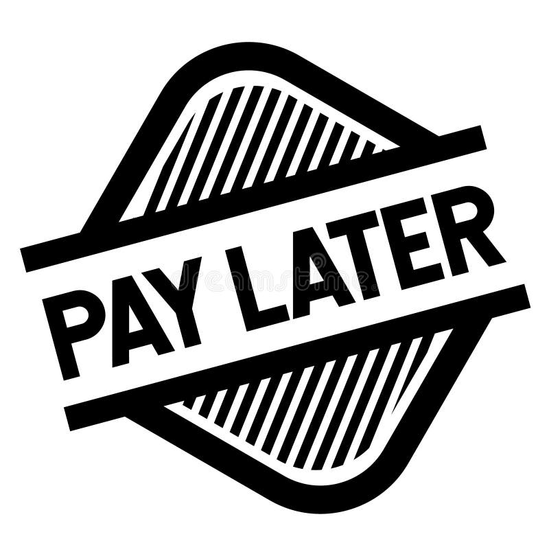 Pay later stamp on white stock vector. Illustration of round - 124301001