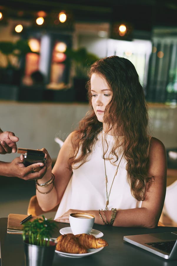 Pay for lunch stock image. Image of adult, credit, caucasian - 73355155